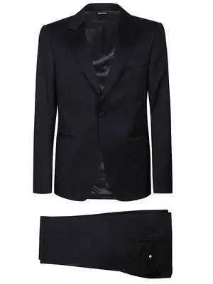 Zegna Single-breasted Tailored Suit - Blue