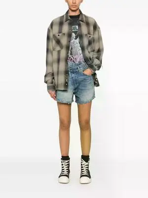 R13 Crossover Denim Shorts - Blue
