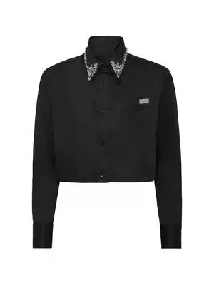 Philipp Plein Gothic Plein Cropped Shirt - Black