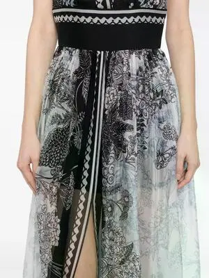 Elie Saab Printed Chiffon Maxi Dress