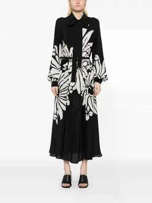 Elie Saab Printed Silk Shirt Dress