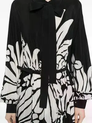 Elie Saab Printed Silk Shirt Dress