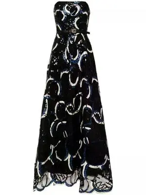 Elie Saab Embroidered Strapless Gown