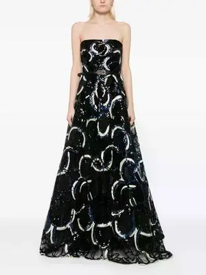 Elie Saab Embroidered Strapless Gown