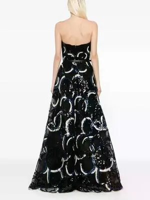 Elie Saab Embroidered Strapless Gown