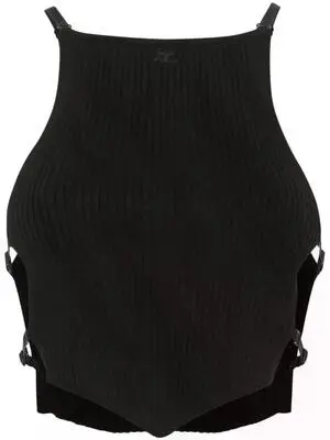 COURREGES Ribbed Crop Top