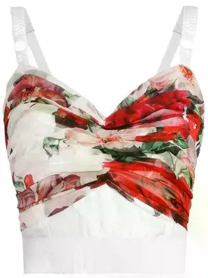 Dolce & Gabbana Floral-print Top - White