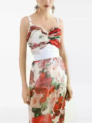 Dolce & Gabbana Floral-print Top - White