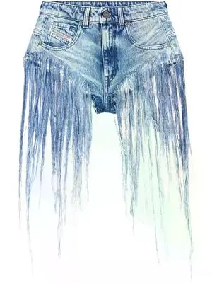 DIESEL Fringe-detailing Shorts - Blue