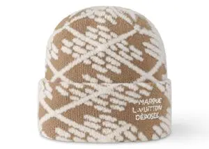 LOUIS VUITTON Crush Damier Argyle Beanie - Beige