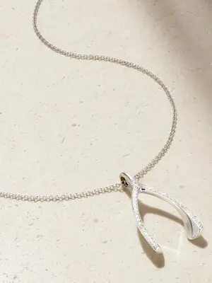 JENNIFER MEYER Wishbone Diamond Necklace - Silver