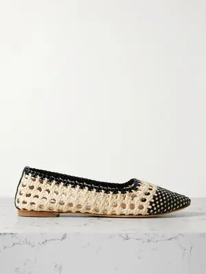 Staud Nell Woven Leather Ballet Flats - Neutrals