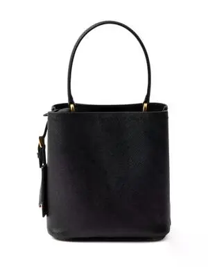 Prada Mini Saffiano Leather Panier Tote - F0002 Black