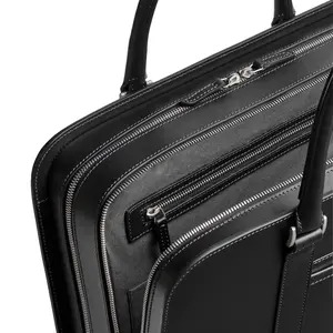 CARL FRIEDRIK Palissy Double Leather Briefcase - Black