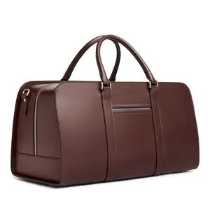 CARL FRIEDRIK Palissy Leather Weekend Bag - Chocolate