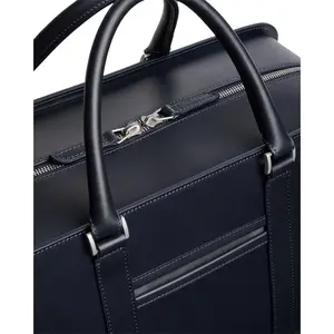 CARL FRIEDRIK Palissy Leather Weekend Bag - Navy
