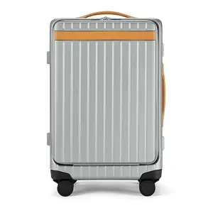 CARL FRIEDRIK Carry On X Spinner Suitcase - Arctic Grey/tan