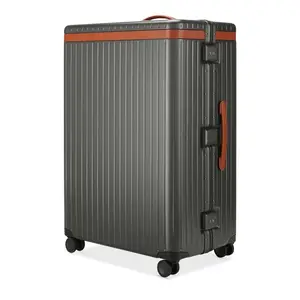 CARL FRIEDRIK The Large Check In Spinner Suitcase - Grey/cognac