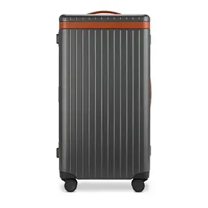 CARL FRIEDRIK Large Check-in Trunk - Grey/cognac