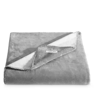 Calvin Klein Modern Reversible Solid Throw, 70 X 50 Grey/ Aluminum Grey