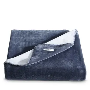 Calvin Klein Modern Reversible Solid Throw, 70 X 50 Slate Blue/ Dawn Blue