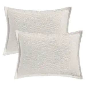 HUDSON PARK COLLECTION Signature Pebbled Matelasse King Sham, Pair - Vanilla Sky