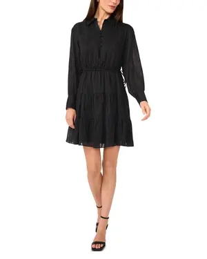 1.State Collared Button Front Shirt Dress