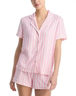 Aqua Sleep Notch Collar Pajama Set Exclusive - Pink