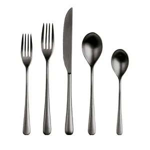 MEPRA Neve Ice Black Gold 5 Piece Flatware Set Ice Black
