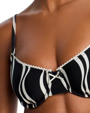 Solid & Striped The Daphne Bikini Top - Wavy Stripe Noir