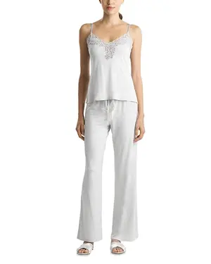 Natori Feathers Essentials Pajama Cami Set - Light Heather Grey