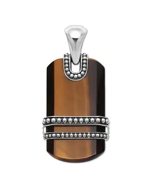 Lagos Sterling Anthem Tiger Eye Pendant - Silver
