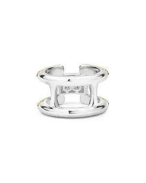 Lagos 18k Yellow Gold & Sterling Diamond Pave Statement Ring