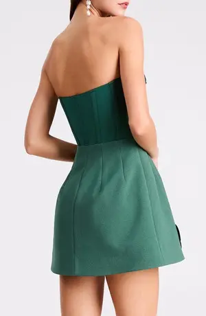 HELSI Gia Floral Appliqué Minidress - Green