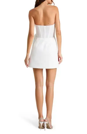 HELSI Gia Floral Appliqué Minidress - Off White