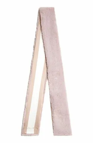 Cynthia Rowley Out East Faux Fur Silk Scarf - Blush