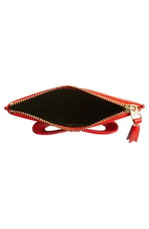 Comme Des Garçons Big Bow Leather Coin Purse - Red
