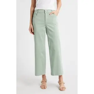 Wit & Wisdom High Waist Ankle Wide Leg Twill Pants