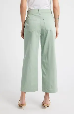 Wit & Wisdom High Waist Ankle Wide Leg Twill Pants