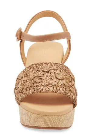 CHOCOLAT BLU Yizzy Platform Wedge Sandal - Toast Raffia
