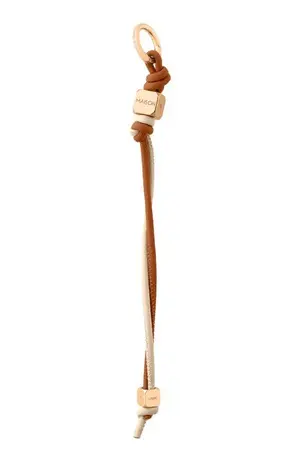 MAISON DE SABRE Leather Wristlet Charm - Pecan Nude