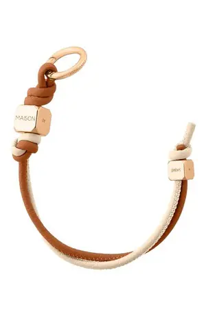 MAISON DE SABRE Leather Wristlet Charm - Pecan Nude