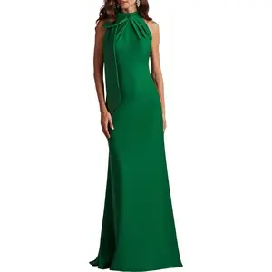 Tadashi Shoji Bow Detail Sleeveless Gown - Bamboo