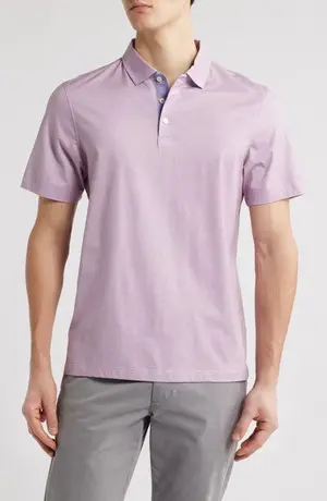 Bugatchi Vincent Ooohcotton® Double Knit Solid Polo Dusty Pink