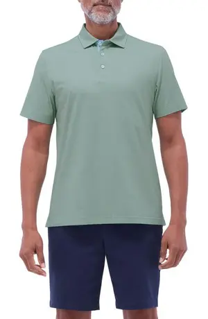Bugatchi Vincent Ooohcotton® Double Knit Solid Polo - Menthol