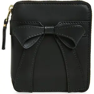 Comme Des Garçons Big Bow Leather Zip Wallet - Black