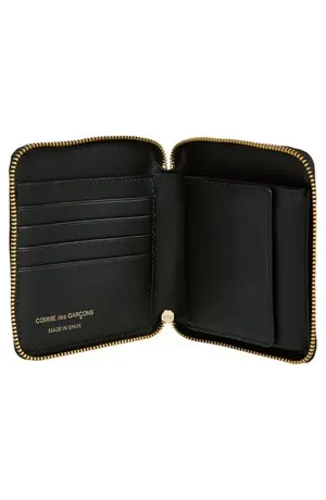 Comme Des Garçons Big Bow Leather Zip Wallet - Black