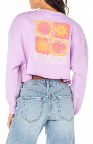 Roxy Morning Hike Graphic Crop Sweatshirt