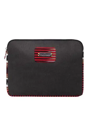 K'AI & VROSI Zipped, Patterned Canvas Laptop Casefor 13" Black