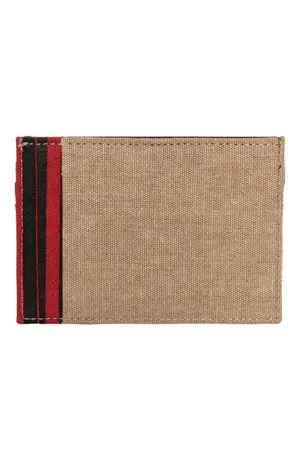 K'AI & VROSI Leather Canvas Cardholder - Beige